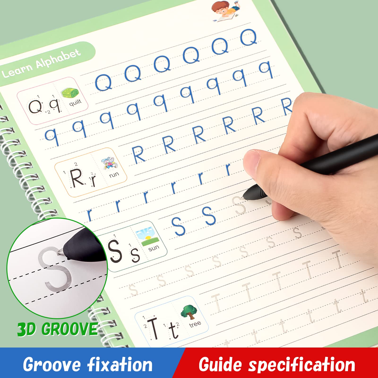 Snapklik.com : Large Magic Ink Practice Copybook For Kids, Reusable ...