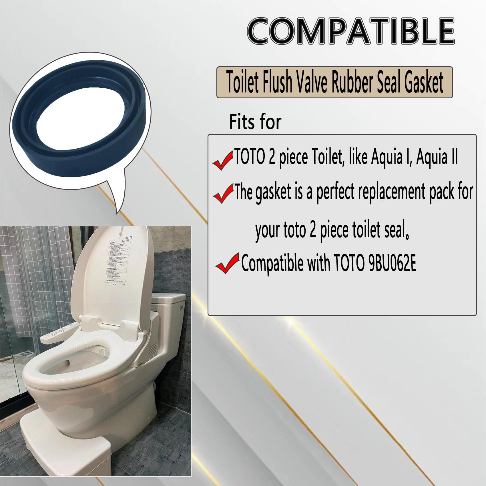 Snapklik.com : Toilet Flush Valve Gasket Rubber Seal Gasket For TOTO ...