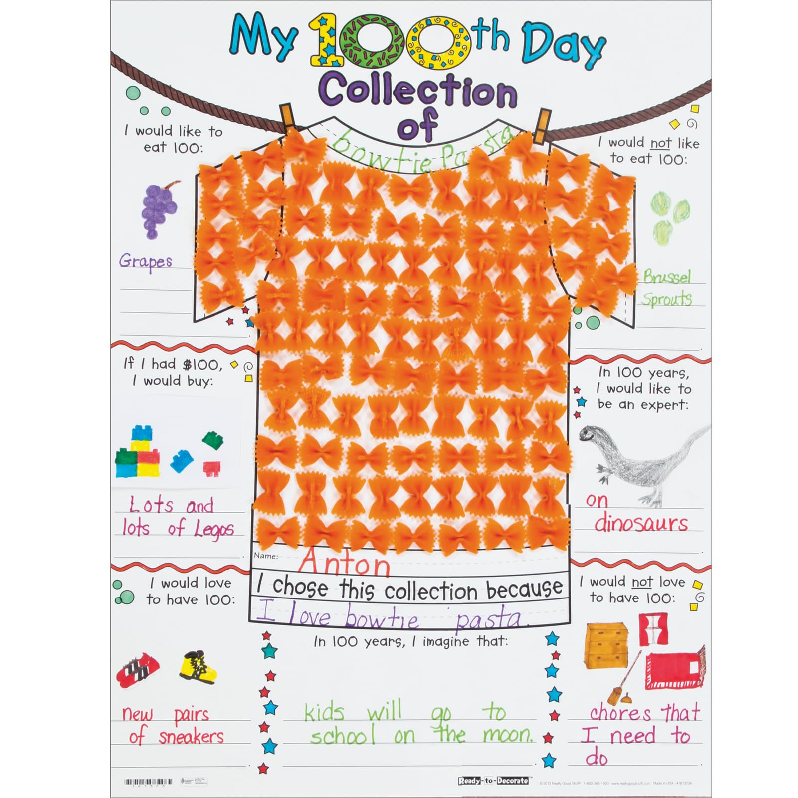 Amazon.com: Really Good Stuff 100th Day of School Decorate Posters- 24 ...