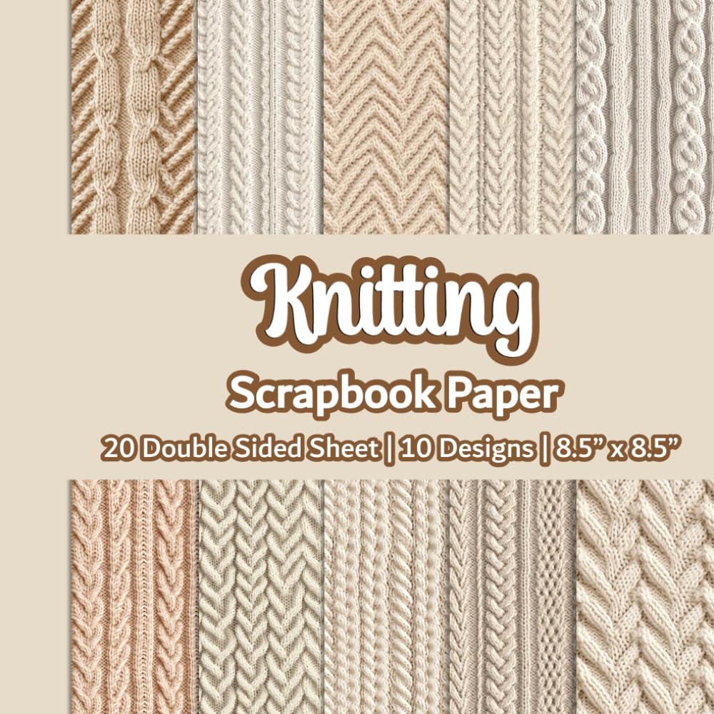 Knitting Scrapbook Paper: Neutral Knit Fabric Texture Scrapbook Paper ...