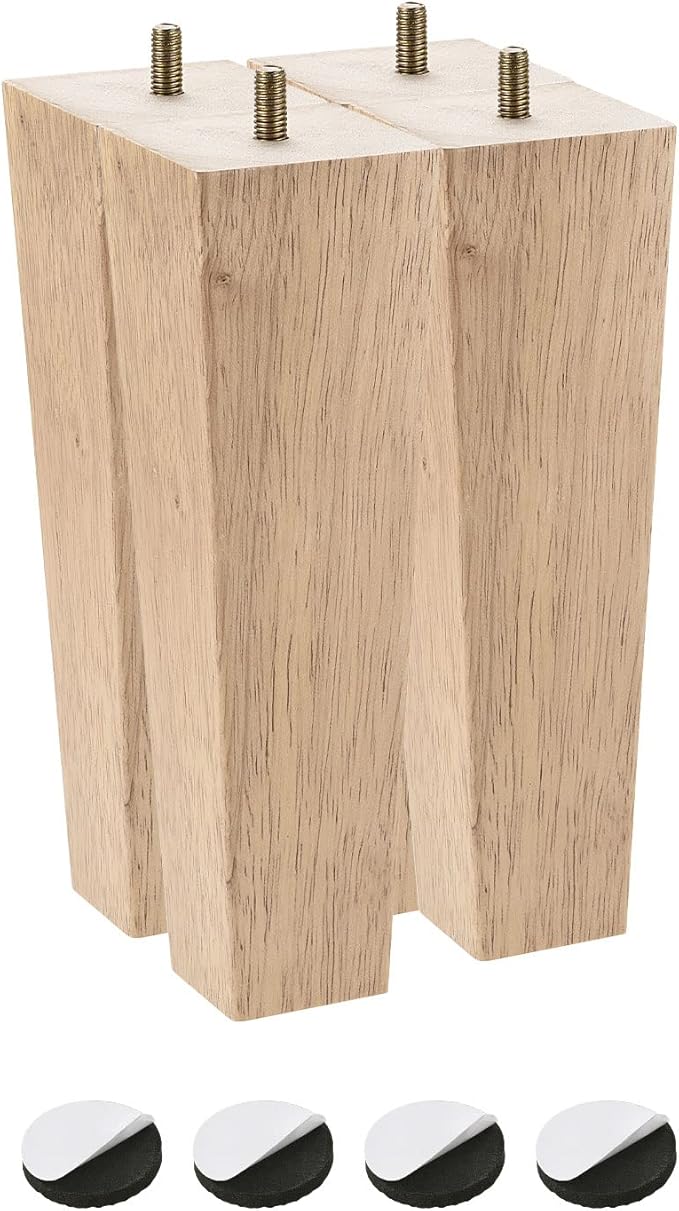 Amazon.com: uxcell Furniture Legs, 8 Inch(200mm) Set of 4 Square Solid ...