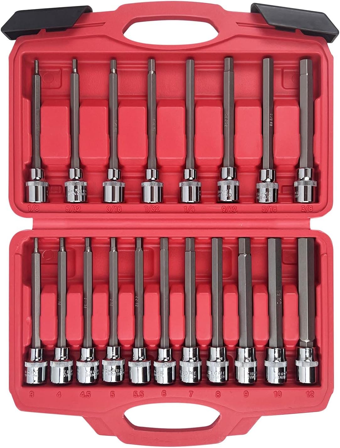 32 PC MASTER ALLEN WRENCH BIT KIT HEX KEY FOR RATCHET SOCKET TOOL SAE ...