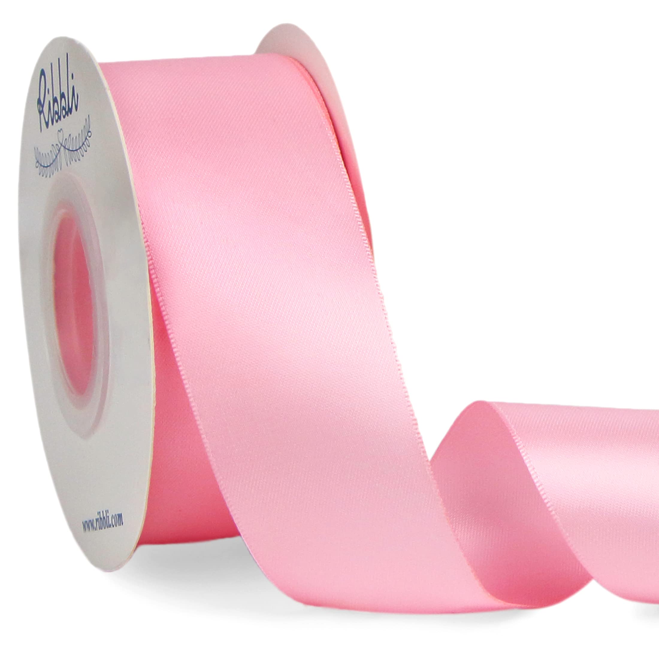 Amazon.com: Ribbli Pink Double Faced Satin Ribbon,1-1/2” x Continuous ...