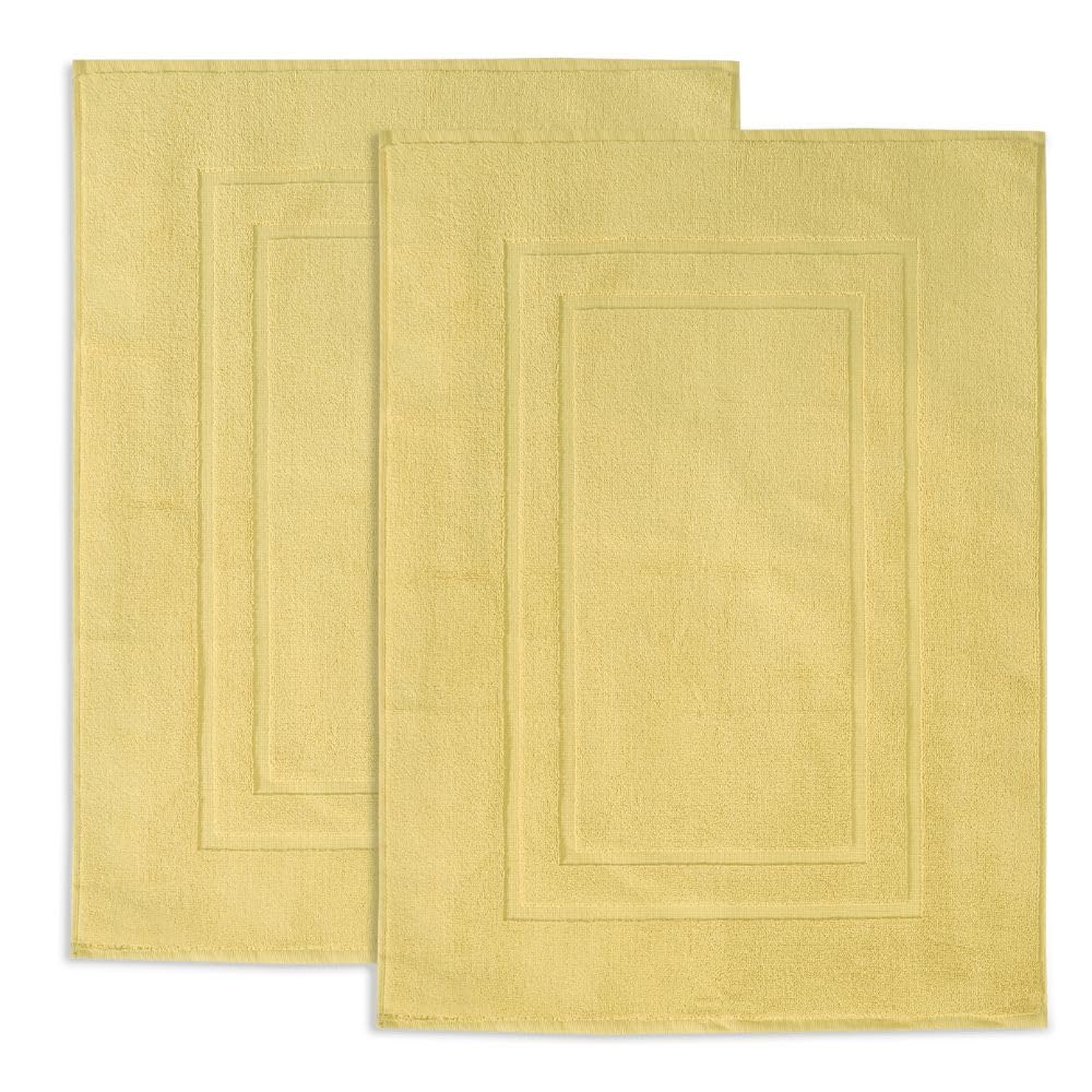 Amazon.com: Feather & Stitch 100% Cotton Terry Bath Mats, 2 Piece Towel ...