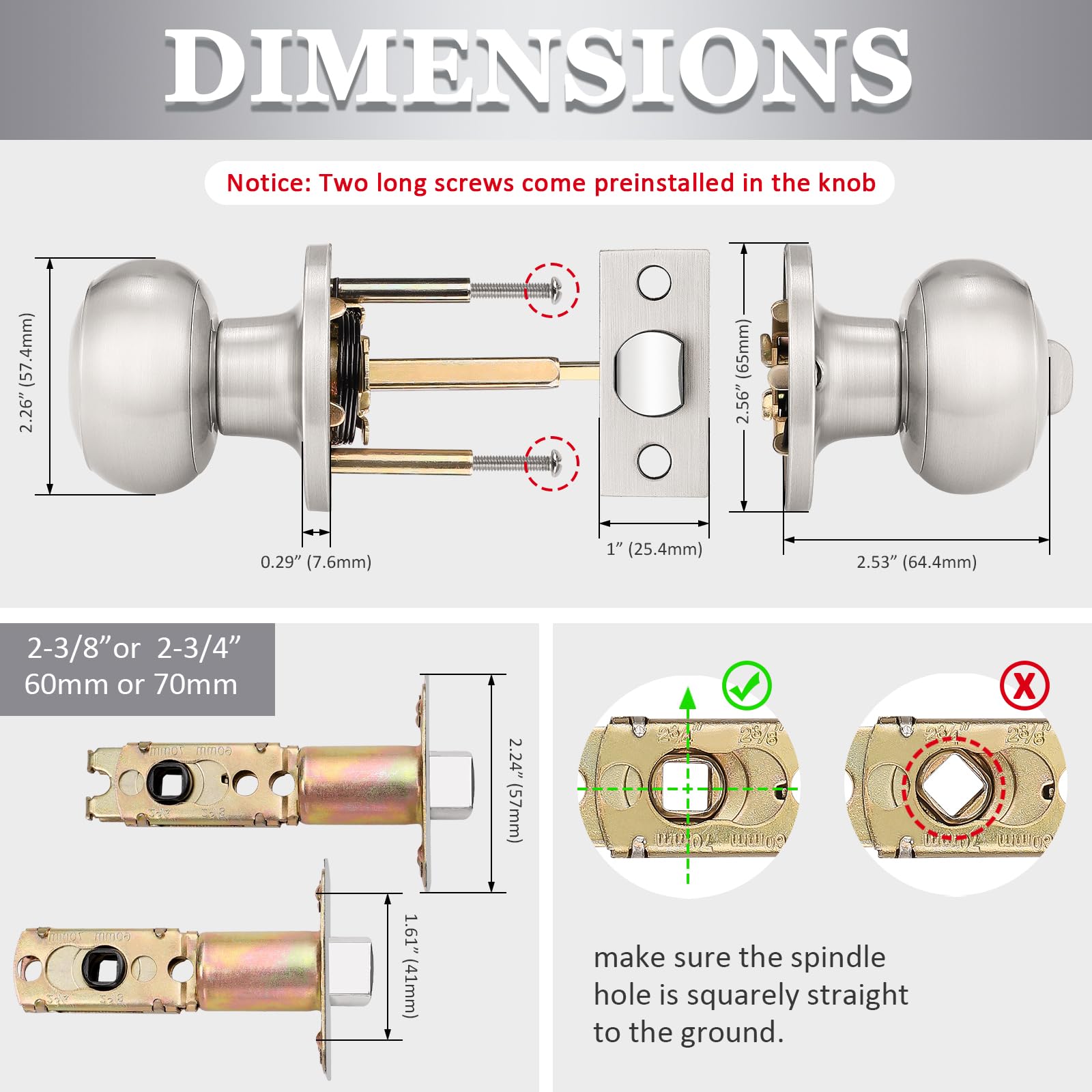 Snapklik.com : 15 Pack Interior Privacy Door Knobs Keyless Door Lock Lockset Round Doorknobs In ...