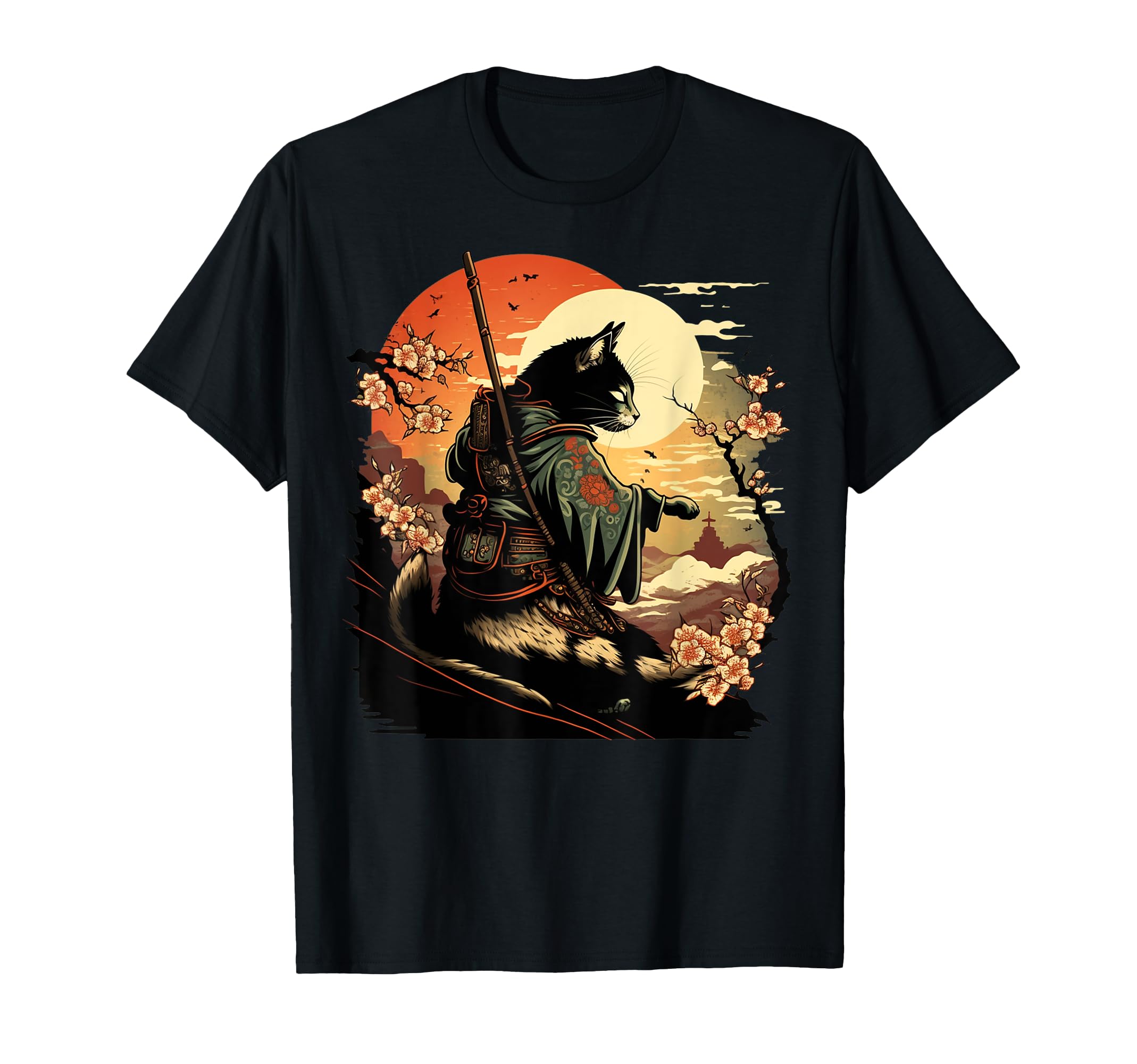 Amazon.com: Japanese Art Cat Ninja Ukiyo-e Anime Style Samurai Cat T ...