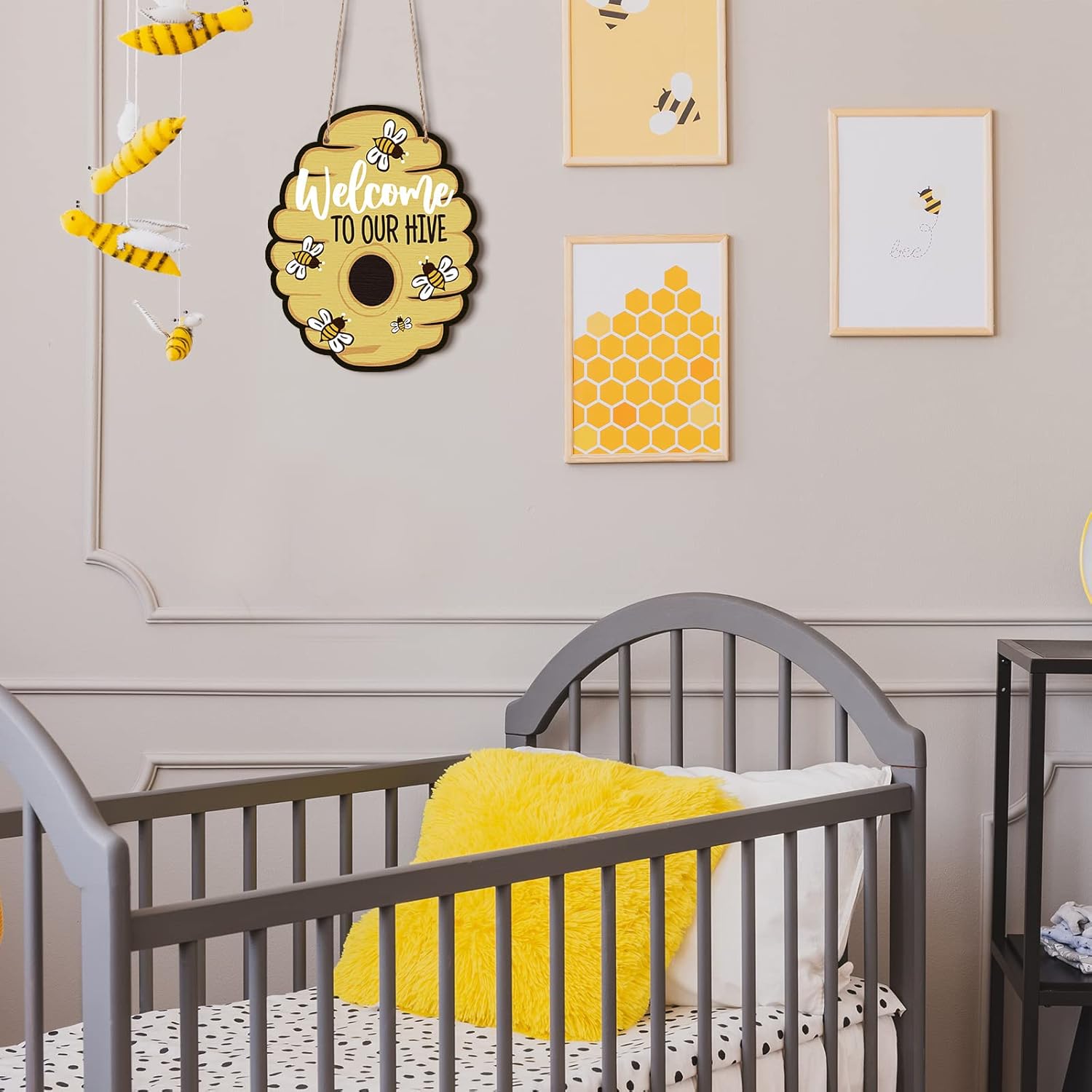 Buy Pinkunn Welcome to Our Hive Bee Wall Plaque Honey Bee Hanging ...