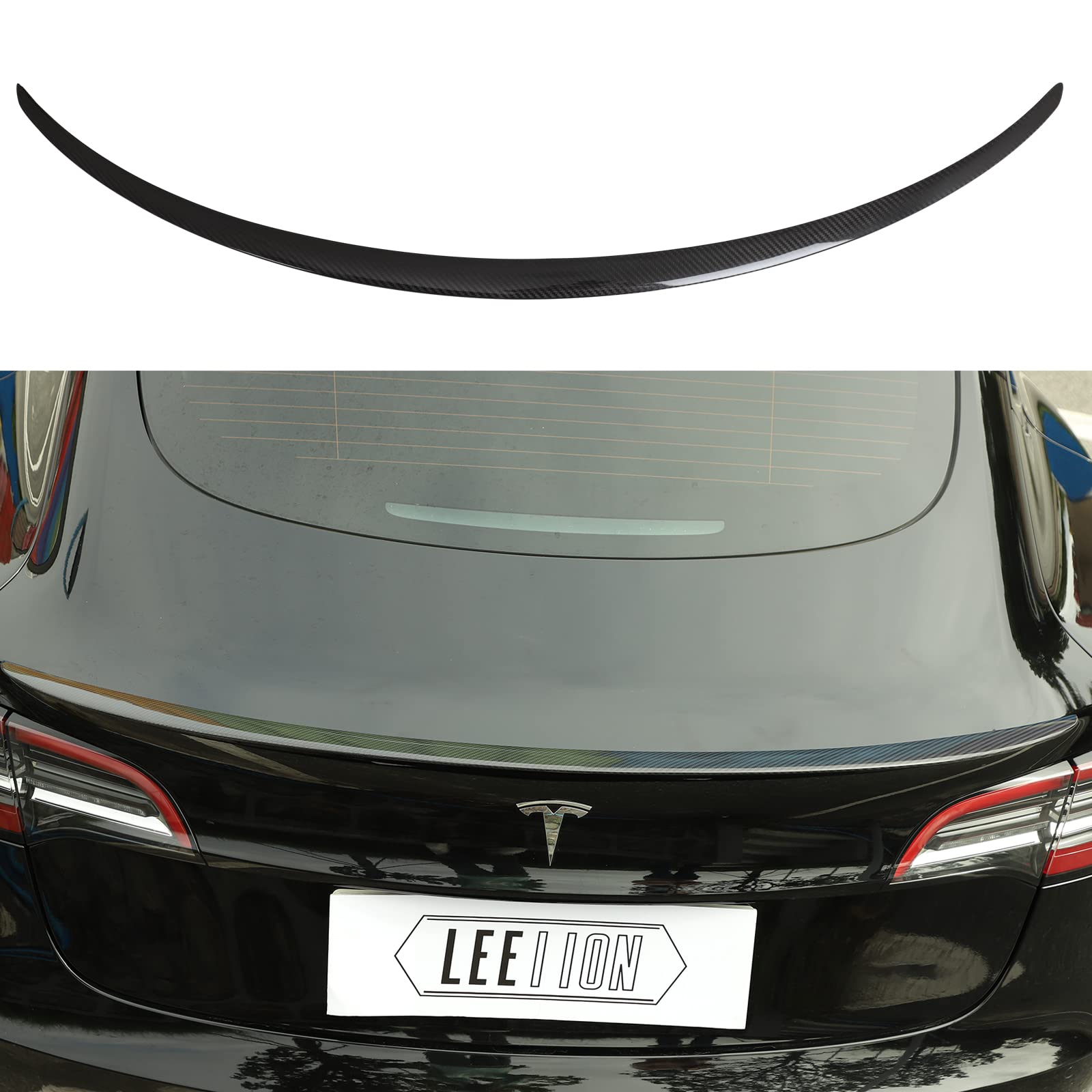 Leeiion Real Carbon Fiber Spoiler for Tesla Model Y Rear Lip Trunk ...