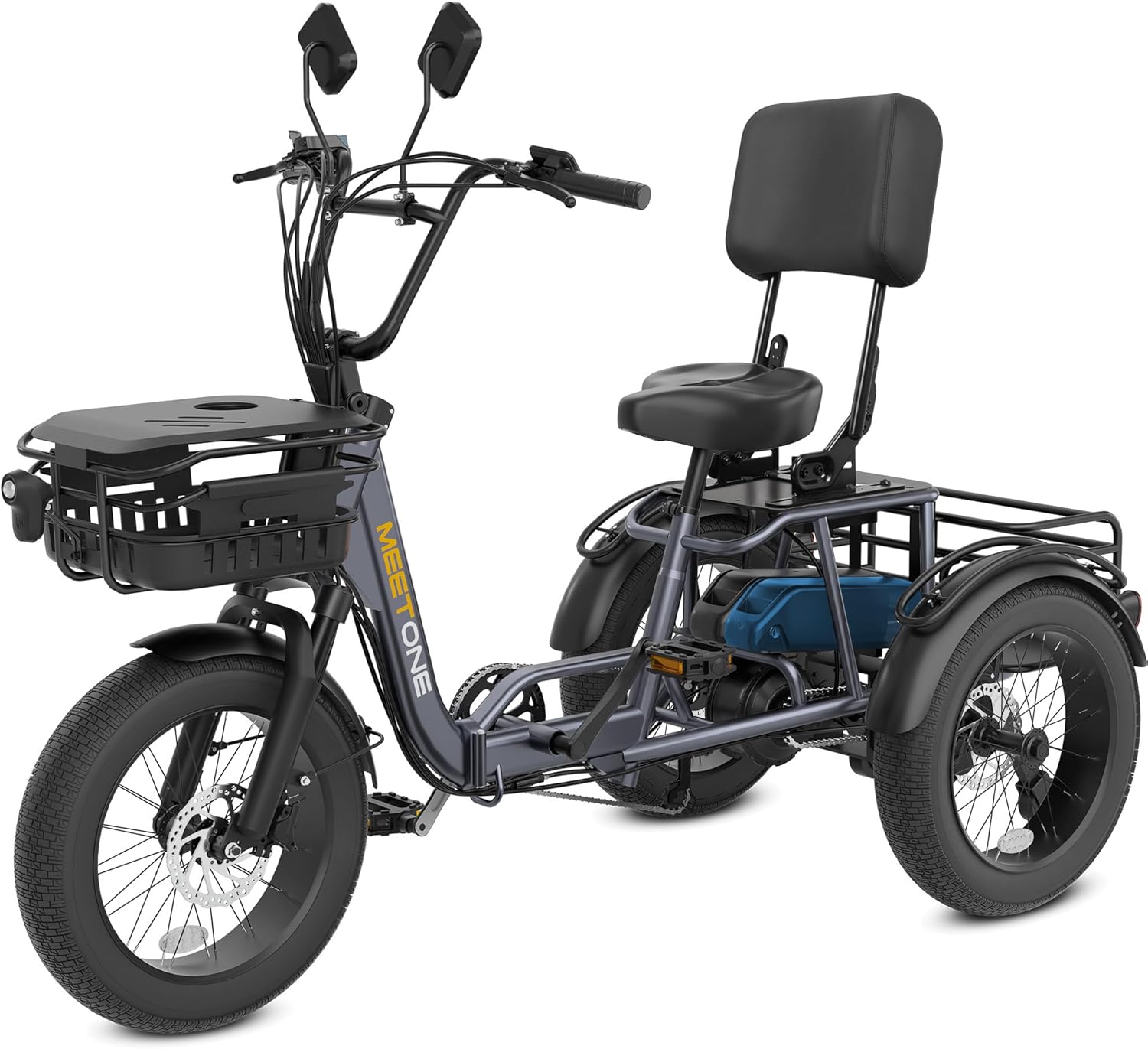 Amazon.com : Meetone Breeze Folding Electric Tricycle for Adults (with ...