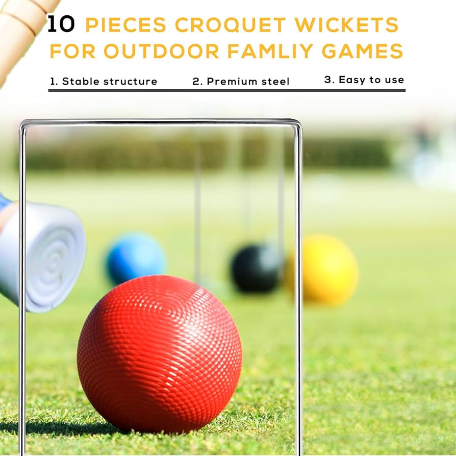 Croquette Gate Equipment 5X Croquet Hoops Set - Wooden Base, Cotton ...