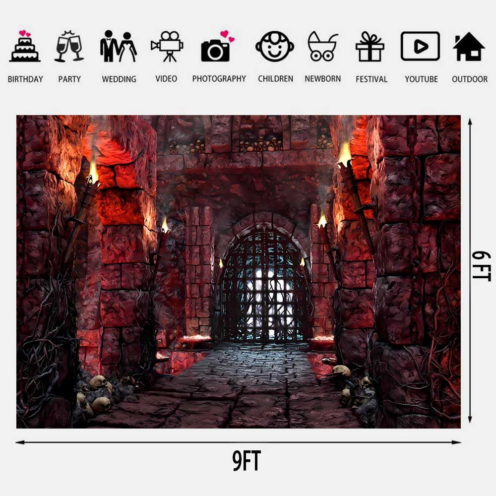 Backdrop Stand 10x10 Loccor 10x8ft Fabric Medieval Castle Dungeon ...