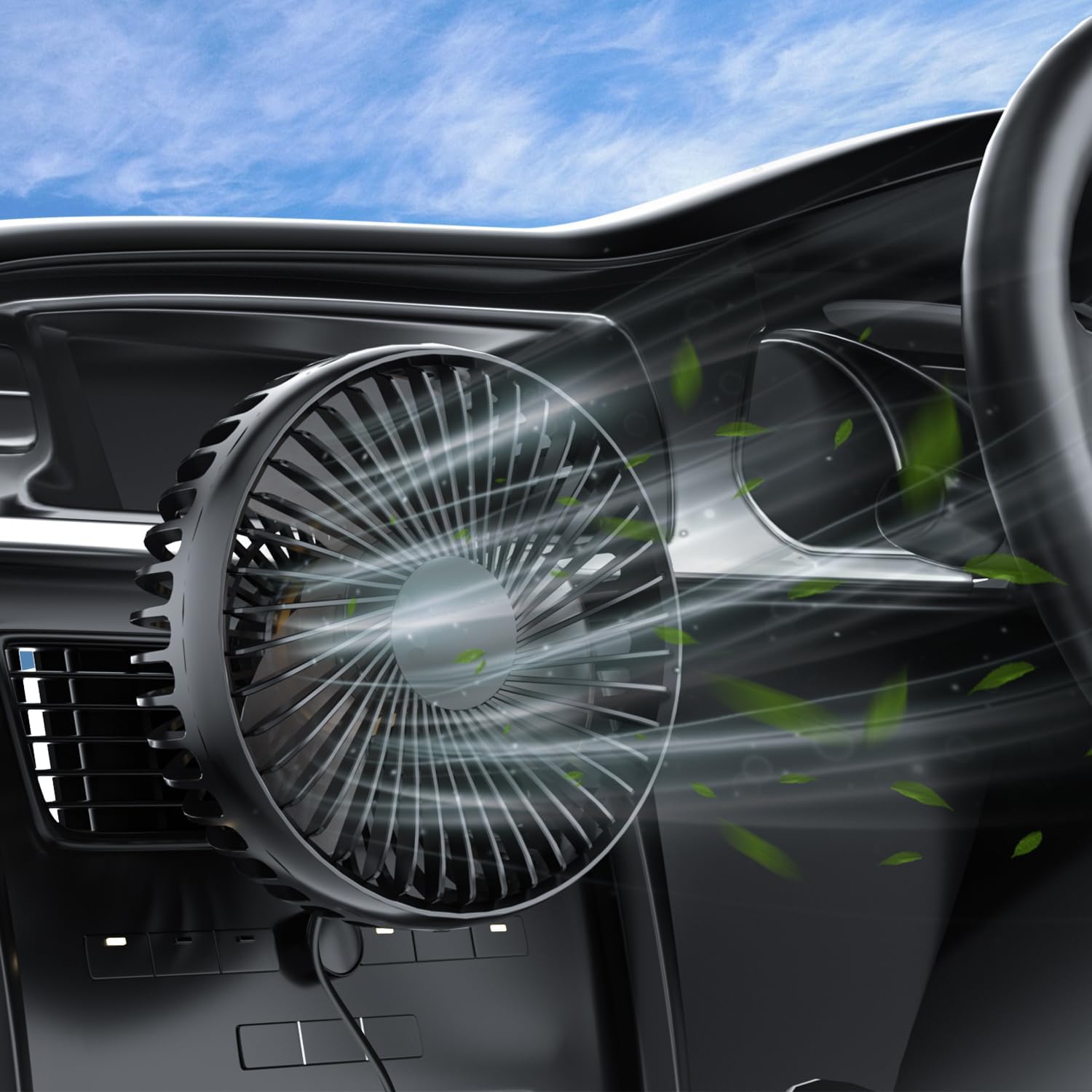 RH MALL Auto Cool Solar Powered Car Ventilation Fan - Air Vent Cooler ...