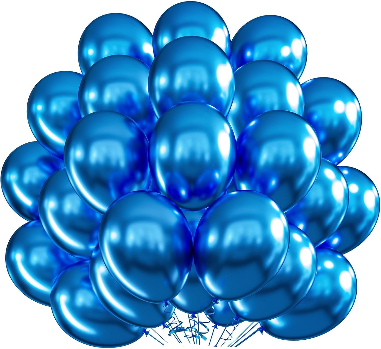 Amazon.com: Chrome Metallic Blue Balloons 12 inch, 100 Pcs Latex Shiny ...