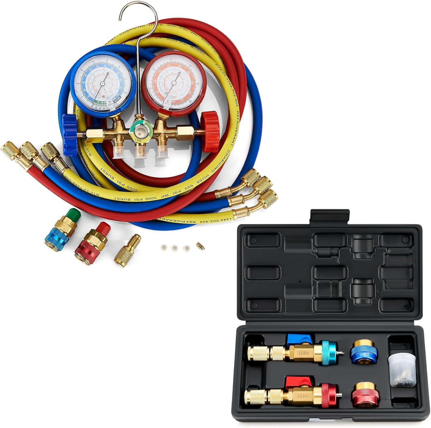 Amazon.com: Orion Motor Tech 5FT AC Diagnostic Manifold Freon Gauge Set ...