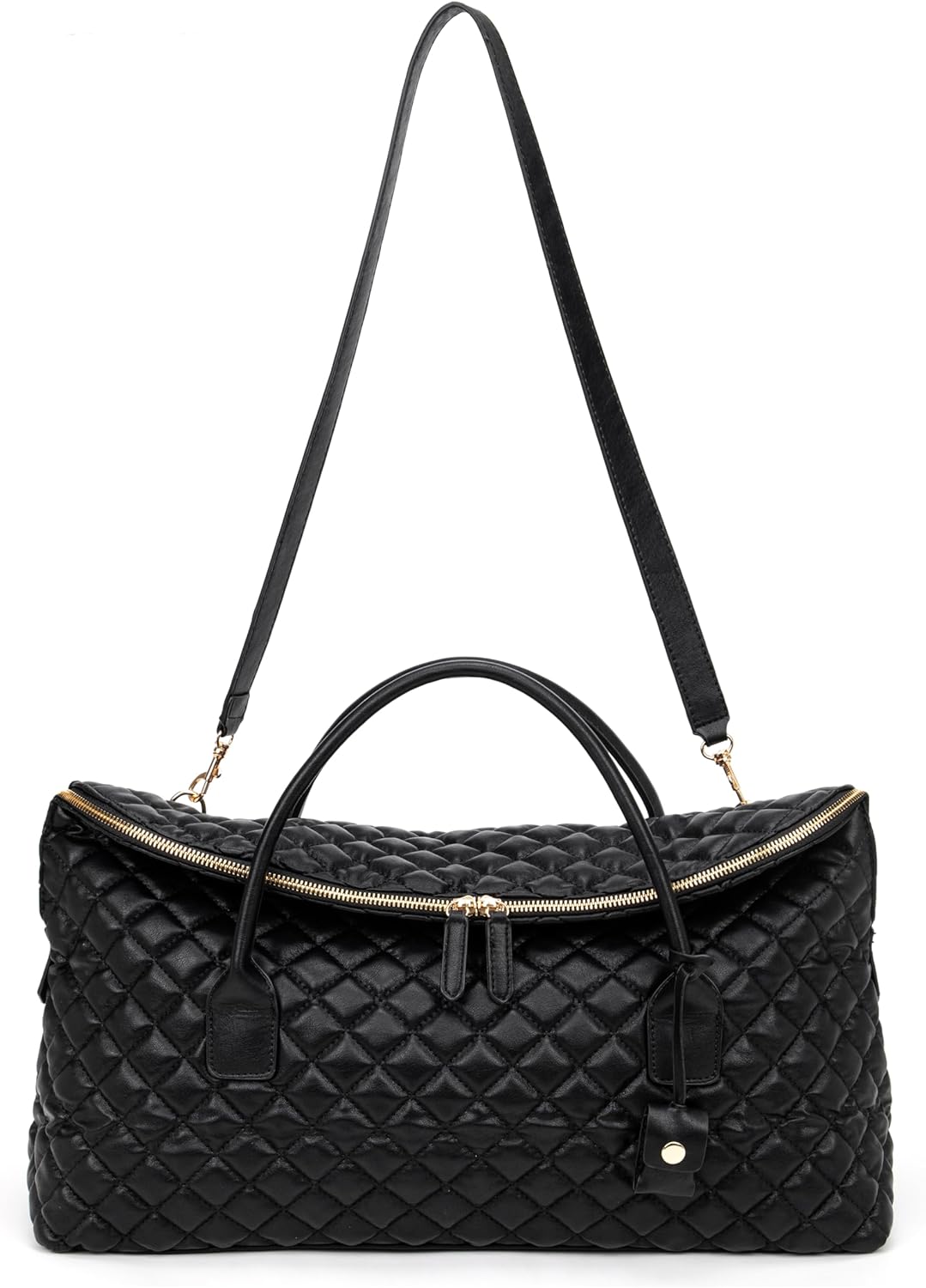 Amazon.com: myfriday Quilted Travel Duffel Bag for Women, Leather ...