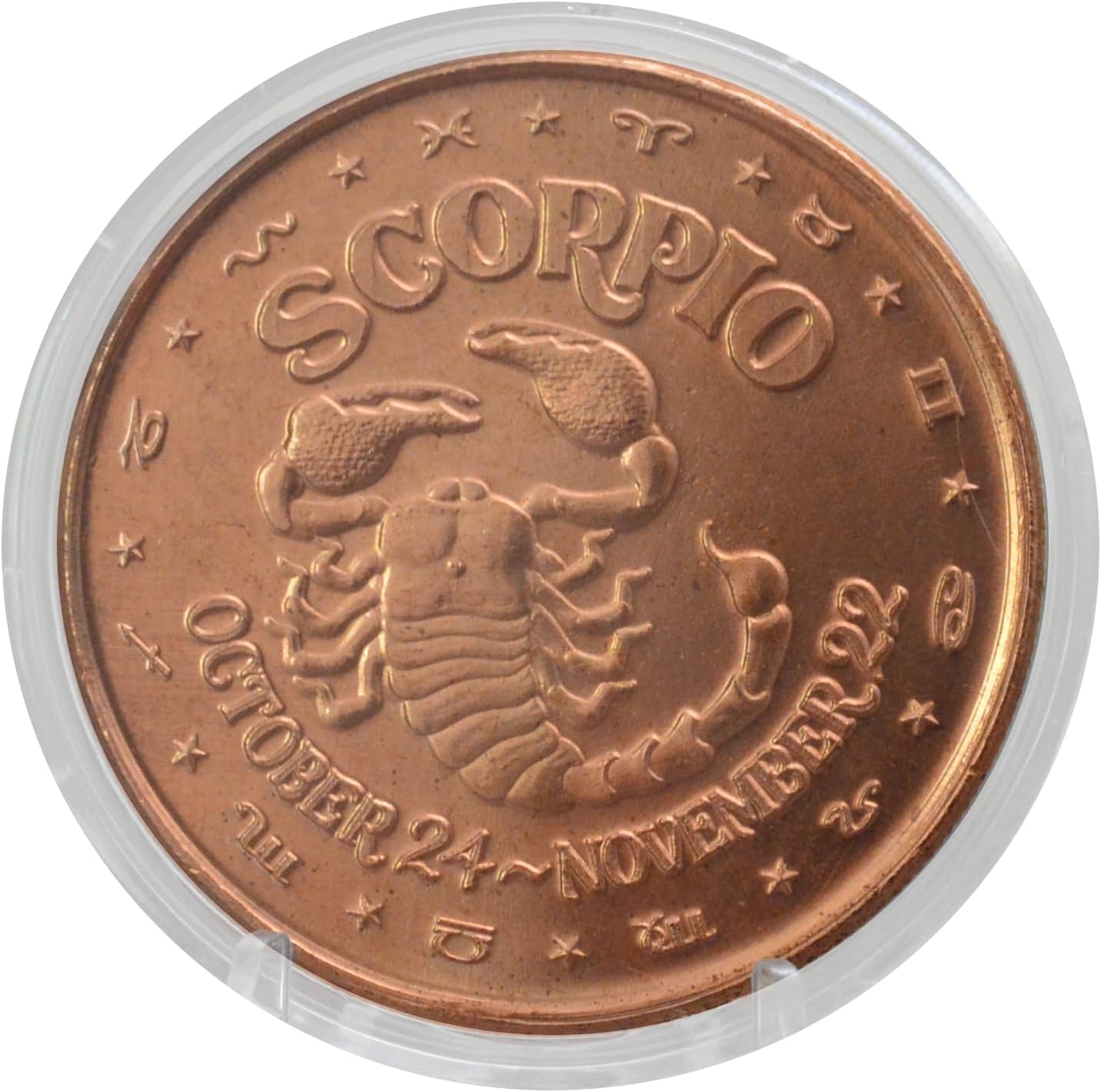Scorpio Scorpion Token: 1 oz Pure Copper Challenge Coin in Capsule ...