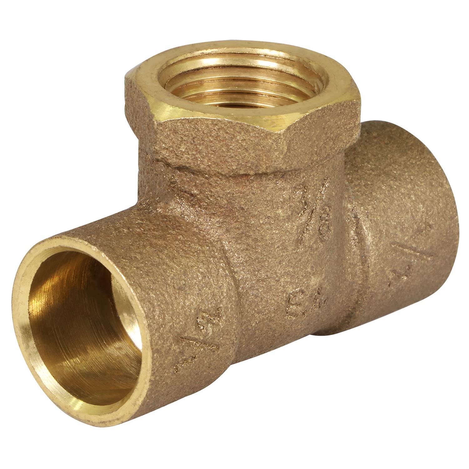 DDGU1238 C X F Cast Brass Tee Fitting with Solder Cups and Female ...