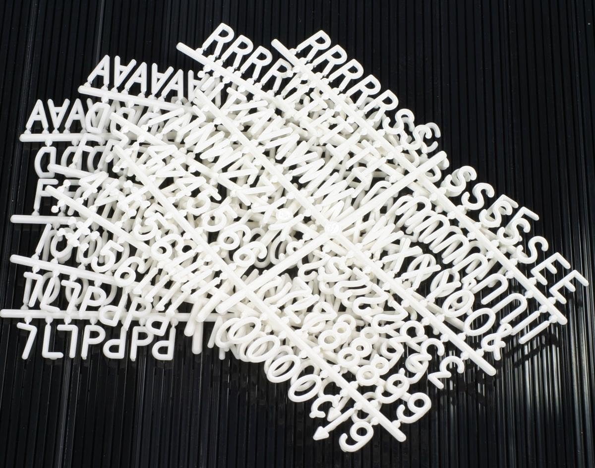 Amazon.com : Set of 4 Sheets, Changeable Letters are 3/4”h White ...