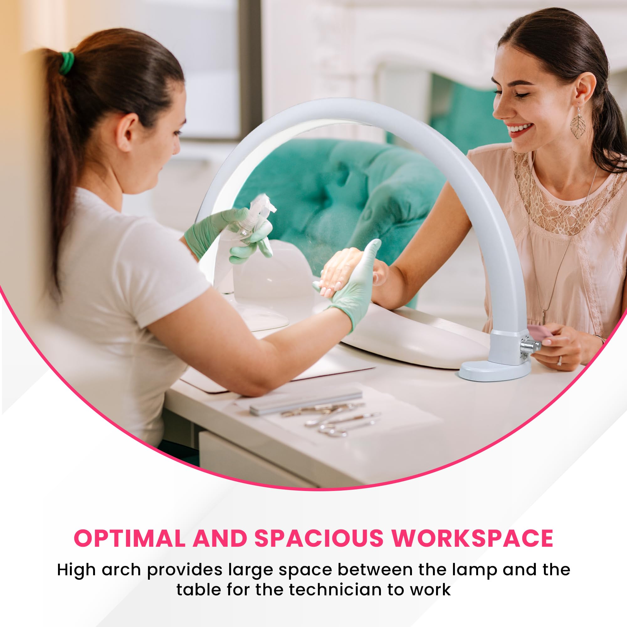 XOLLOZ Half-Moon Nail Desk Lamp for Professionals, 3360 Lumen Led Light ...