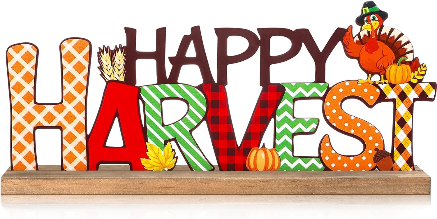 Amazon.com: Realspring Fall Decorations for Home Happy Harvest Metal ...