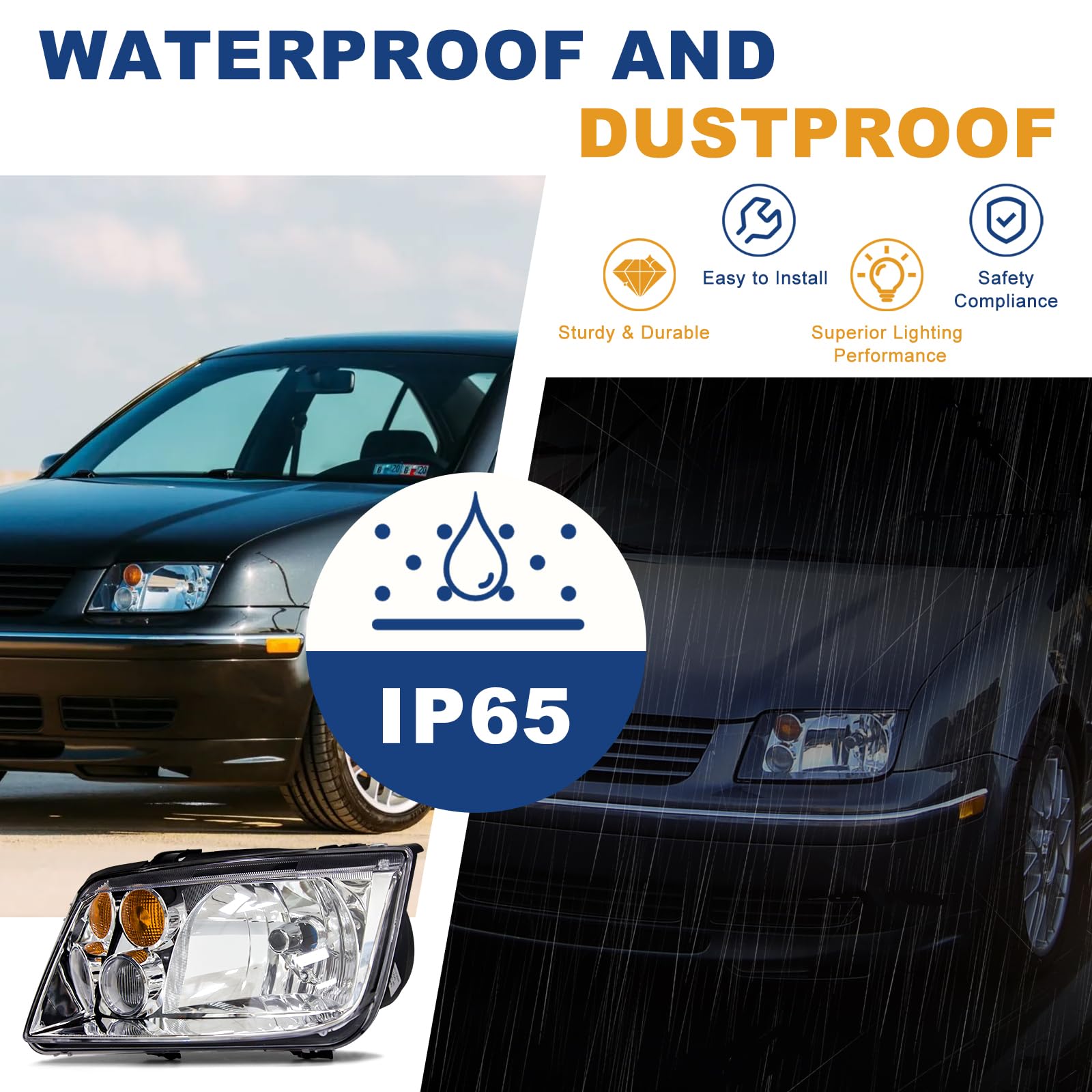 Snapklik.com : AS Headlights Assembly Replacement For 1999 2000 2001 ...