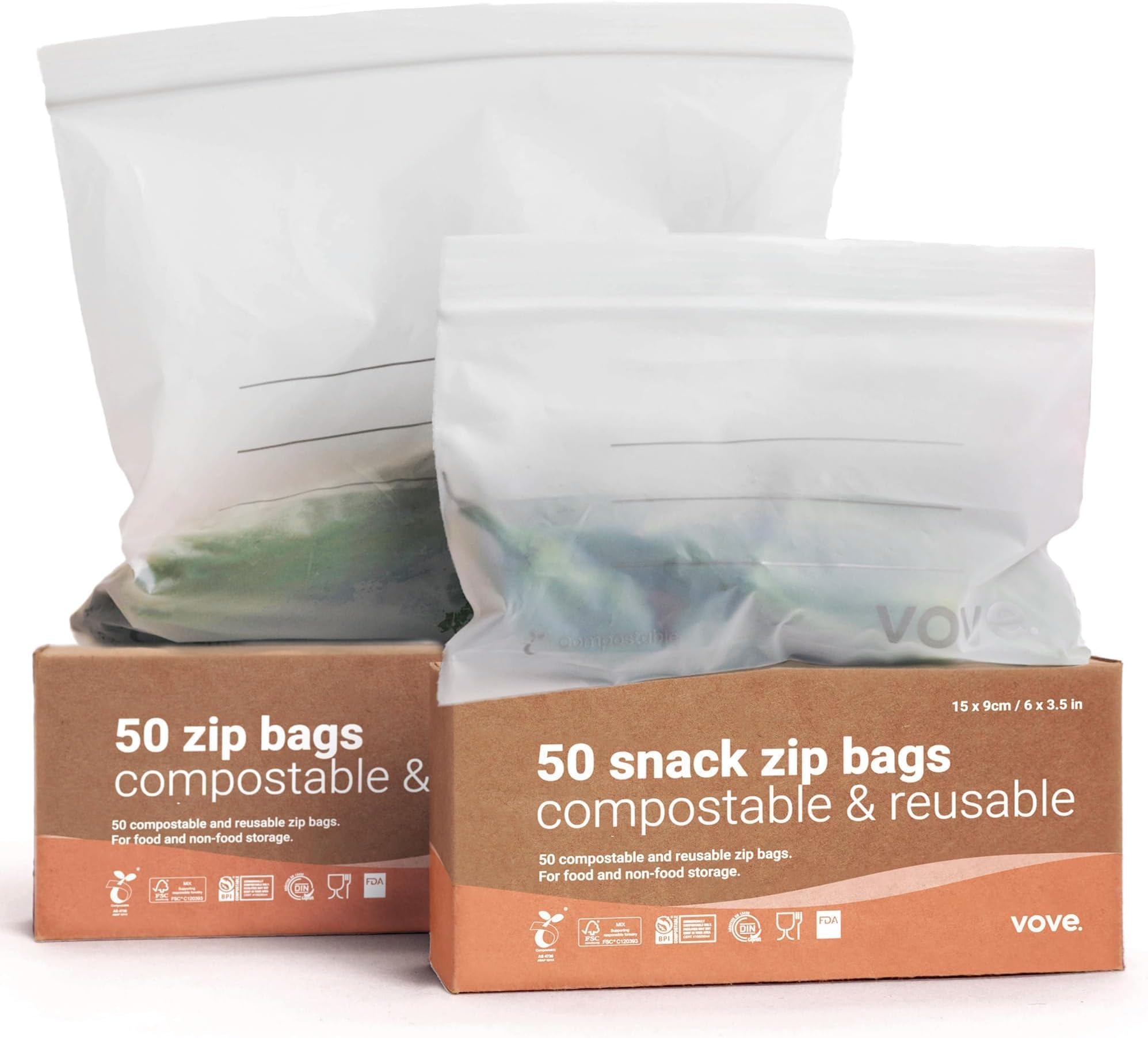 Amazon.com: Gueevin 100 Pcs Compostable Sandwich Resealable Bag Bulk 6. ...