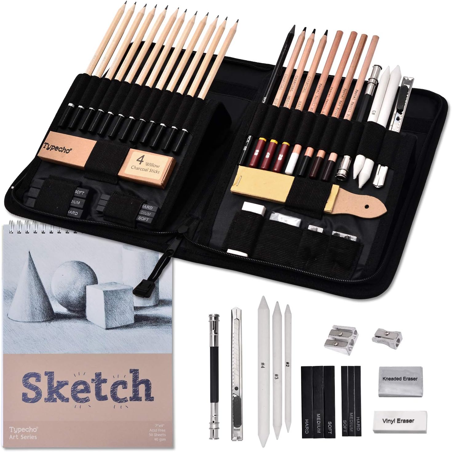 Amazon.com : Amazon Basics Sketching and Drawing Art Pencil Kit, Artist ...