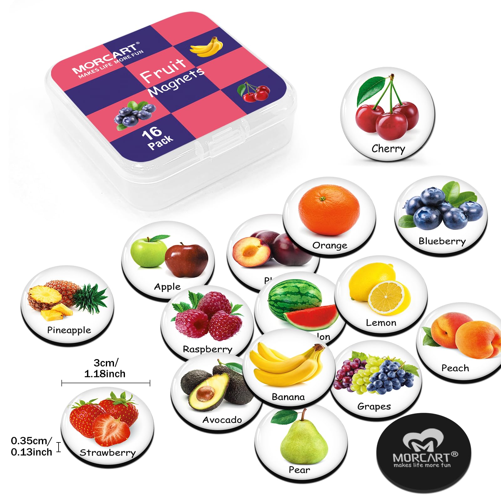 Snapklik.com : Fridge Magnets, 16PCS Food Fruit Magnets For ...