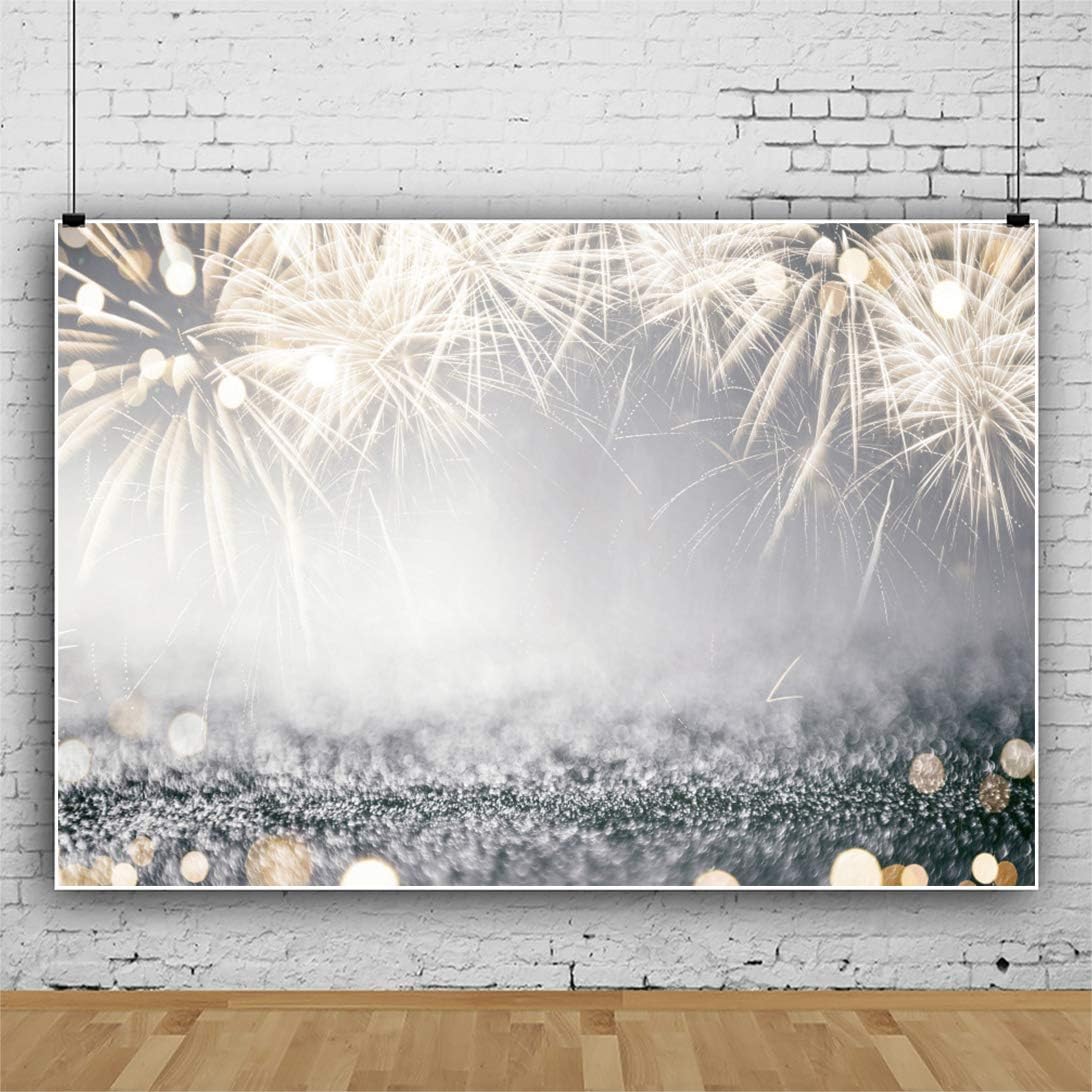 Buy Laeacco 7x5ft Fireworks Sequins Backdrop Silvery Sequins Halos ...