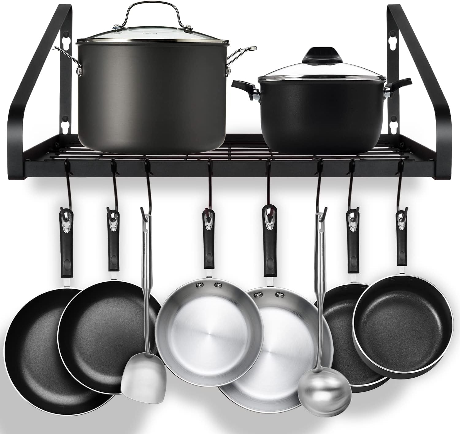 Amazon.com: G-TING Hanging Pot Rack, Pot and Pan Organizer Wall Mounted ...