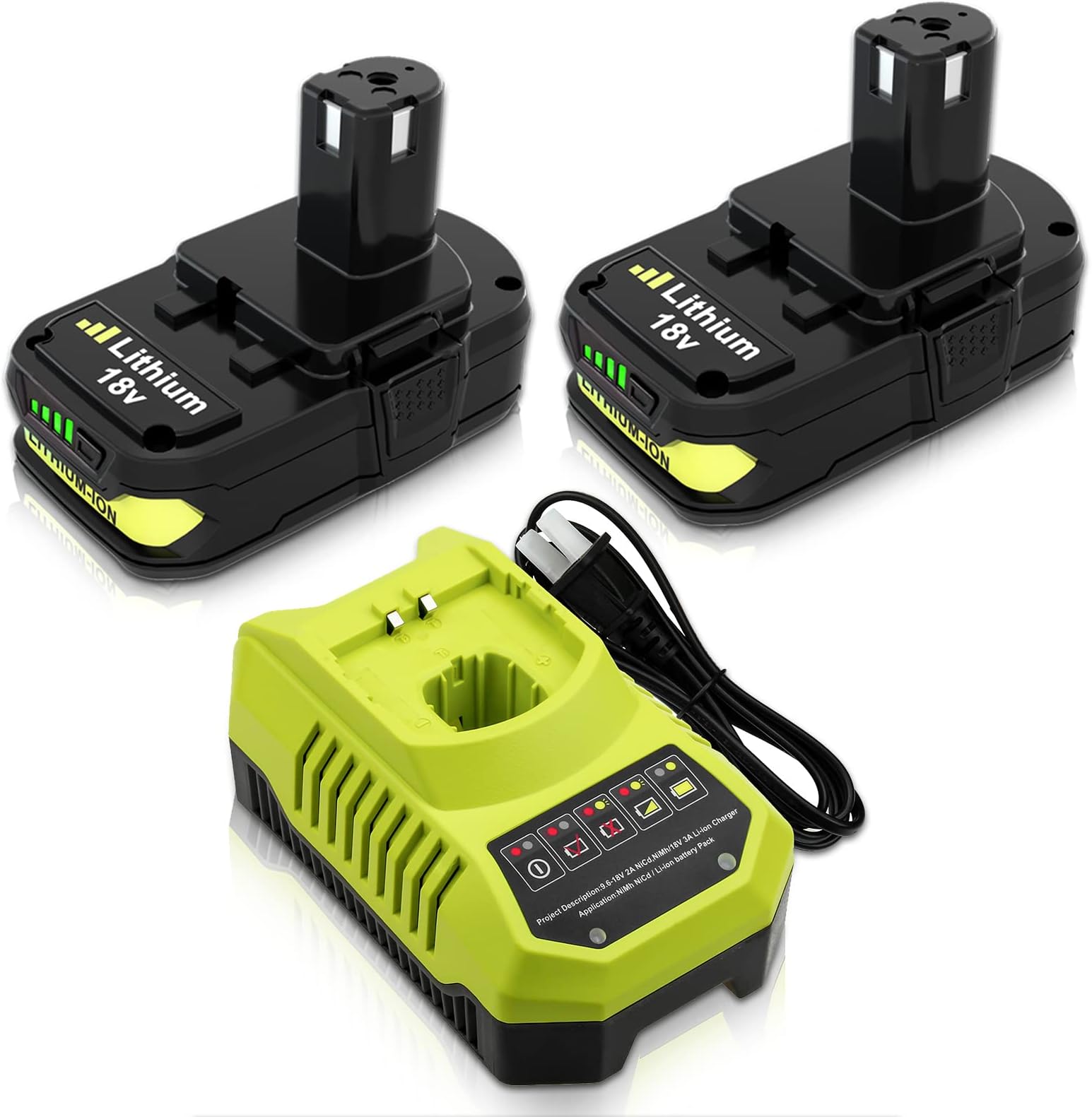 Amazon.com: JHYQX 18V Battery Charger P117 P118 Replacement for Ryobi ...