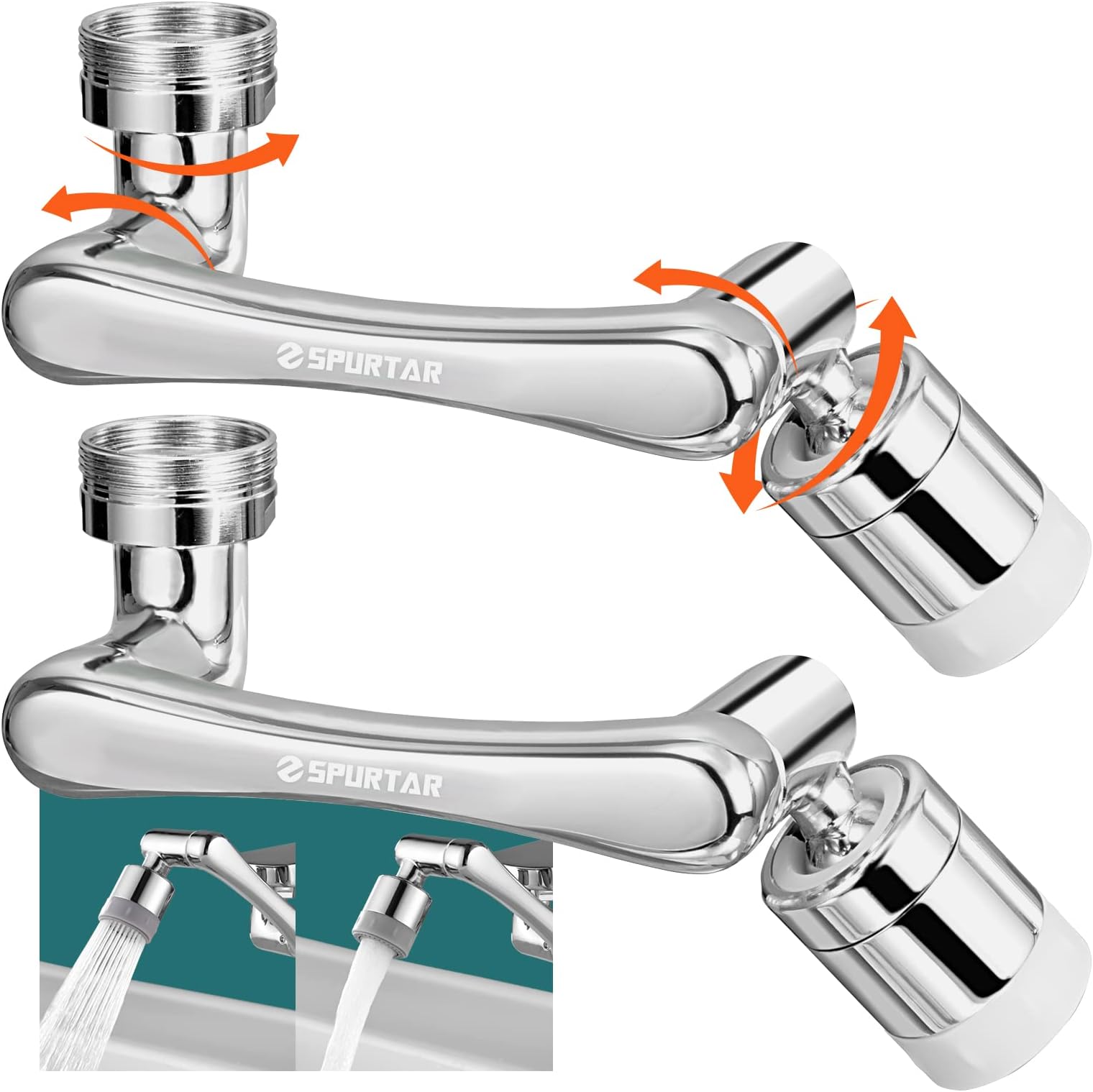 IKKEMO 1080° Rotating Faucet Aerator Extender, Large-Angle Water Nozzle ...