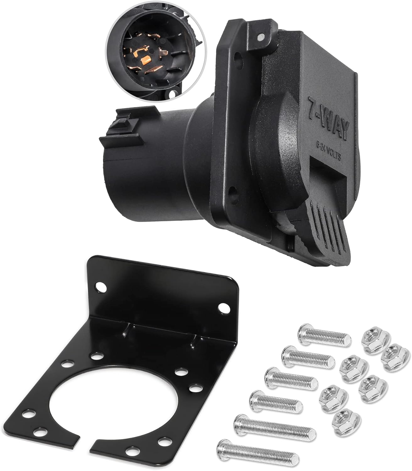 Amazon.com: Oyviny USCAR 7 Pin to RV 7 Way Trailer Plug and Mounting ...