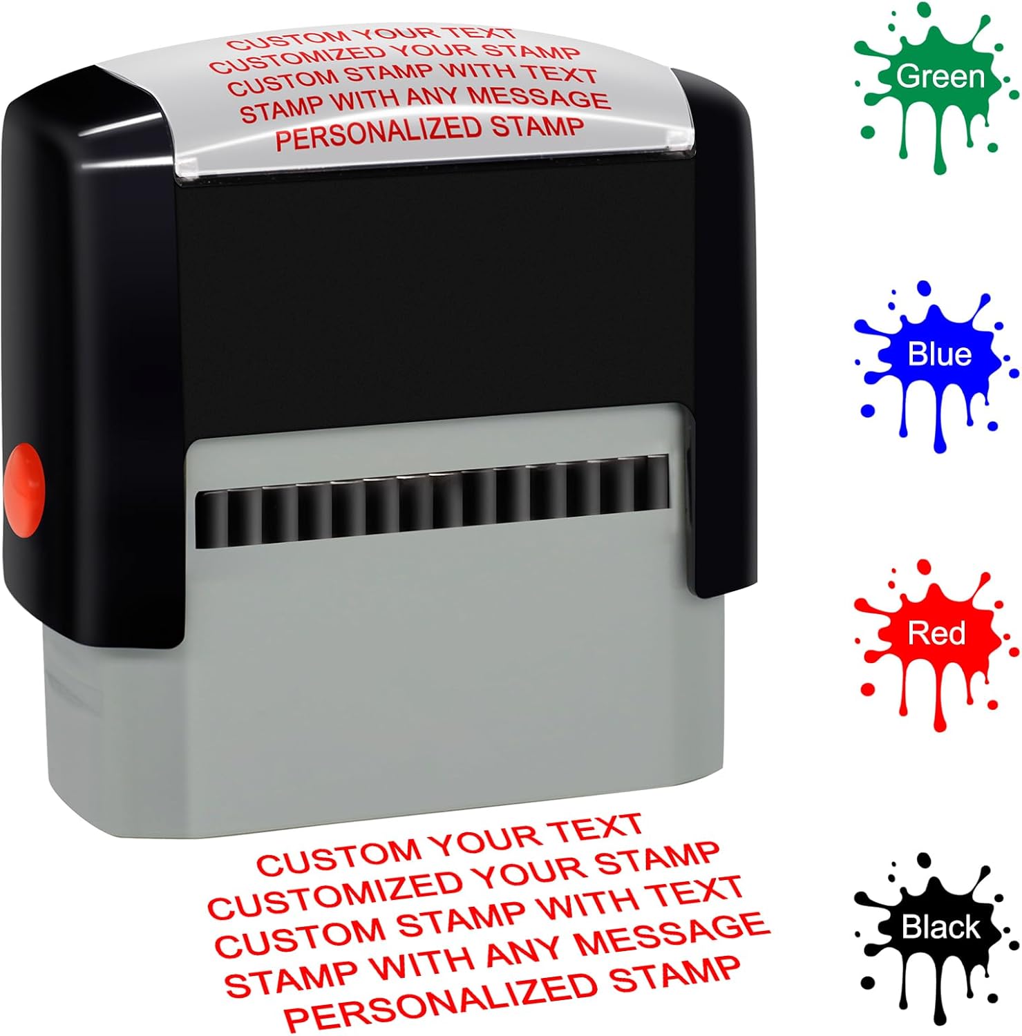 70x25mm Personalised Stamp Custom Self-Inking Business Address Rubber ...