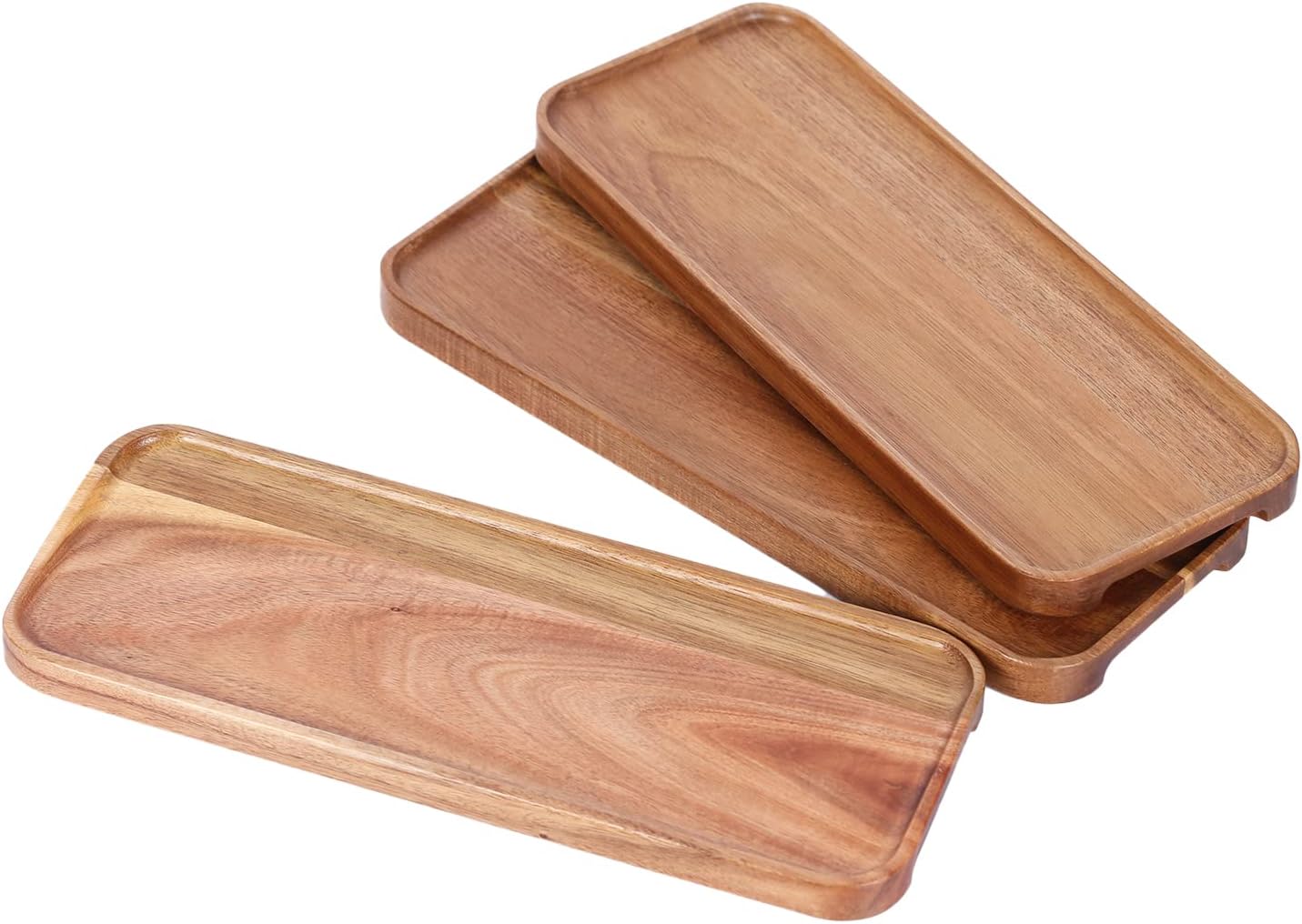 Amazon.com | Rtteri 10 Pcs Mango Wooden Serving Platters Rectangular ...