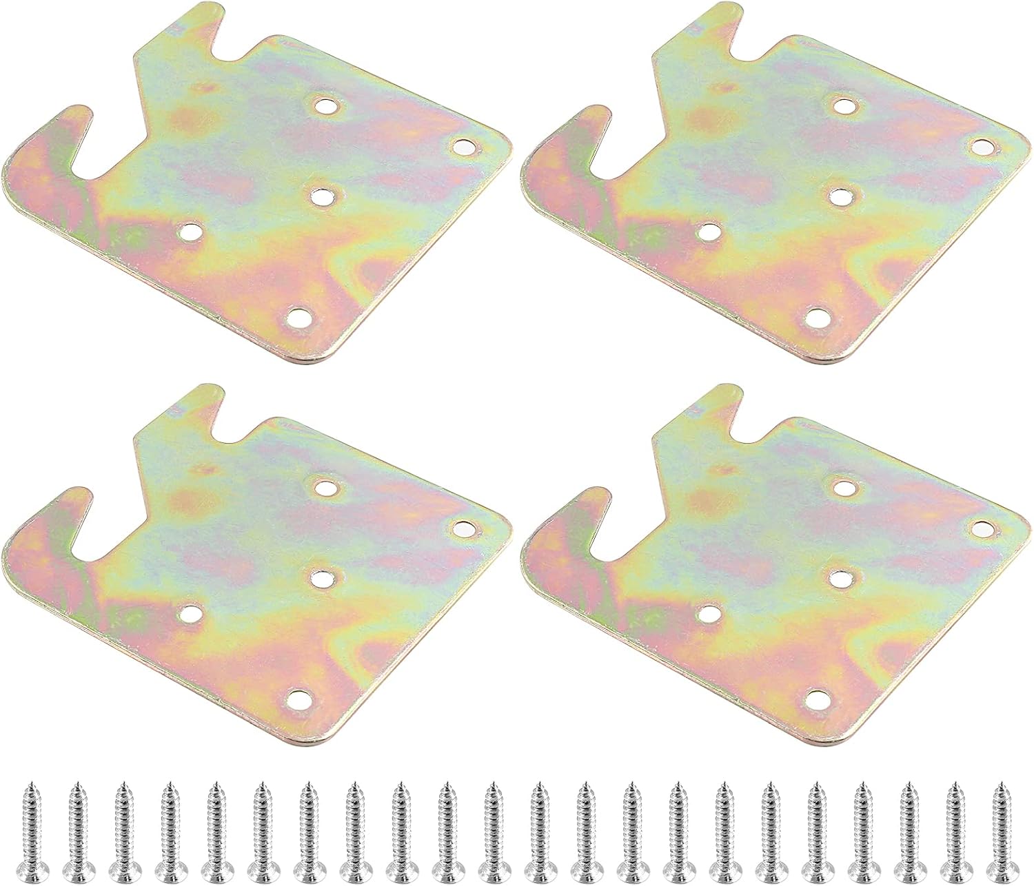 Amazon.com: Suiwotin 4 Sets Bed Rail Hook Plates, Heavy Duty Bed Rail ...