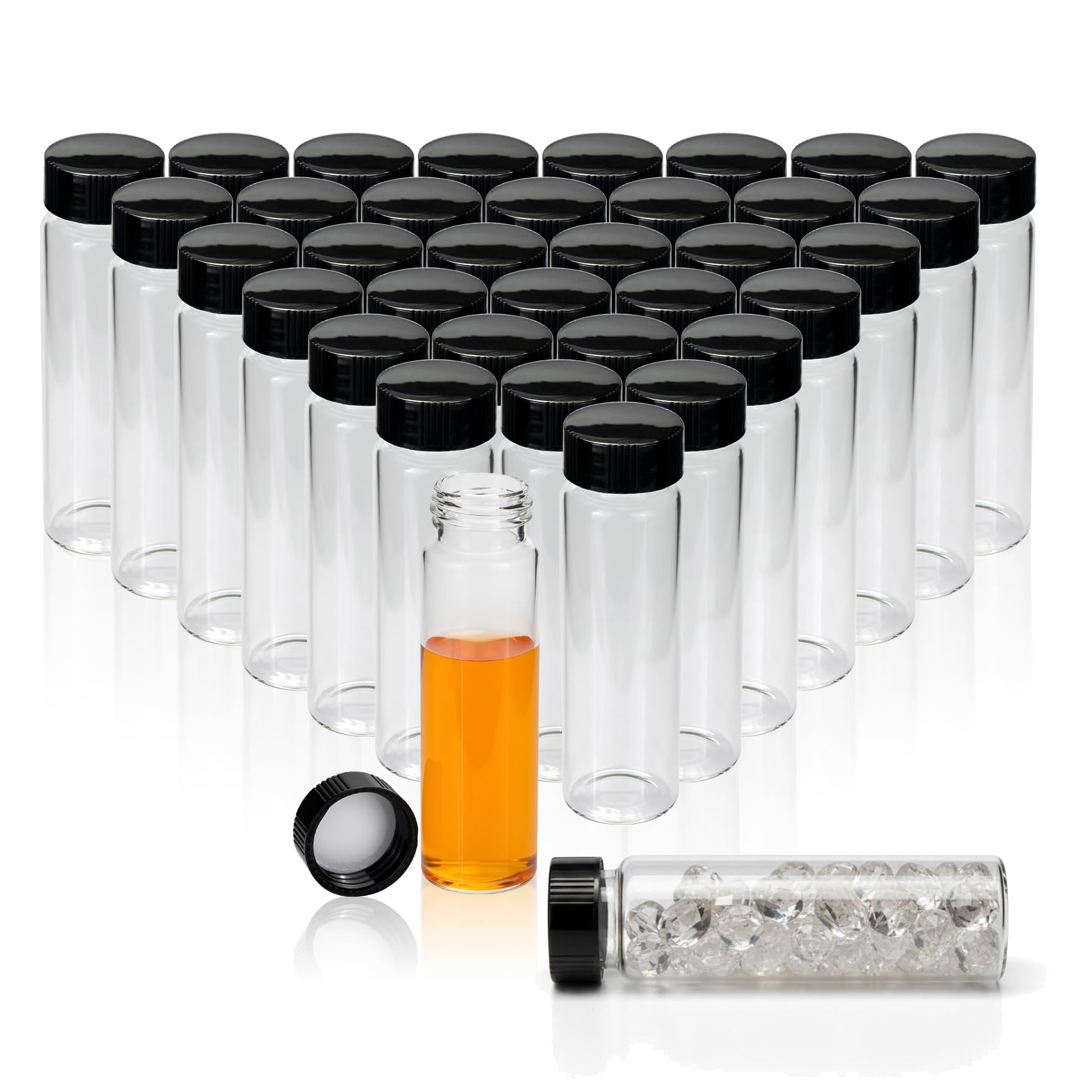 Snapklik.com : PEKYBIO 20 PCS 40ML Clear Small Liquid Sample Glass Vials