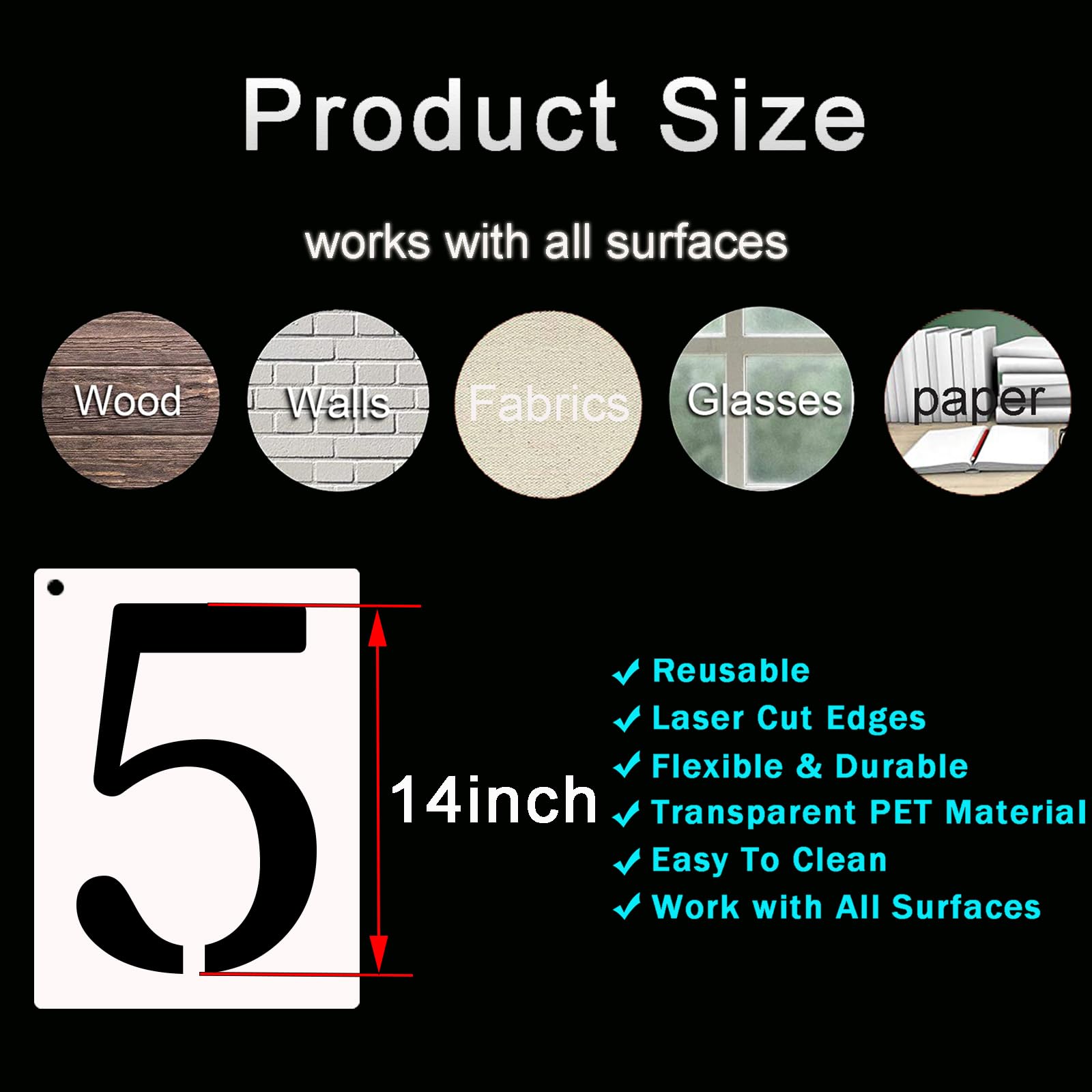 Snapklik.com : DXCYZ 14 Inch Large Number Stencils Kit 0-9 Address ...