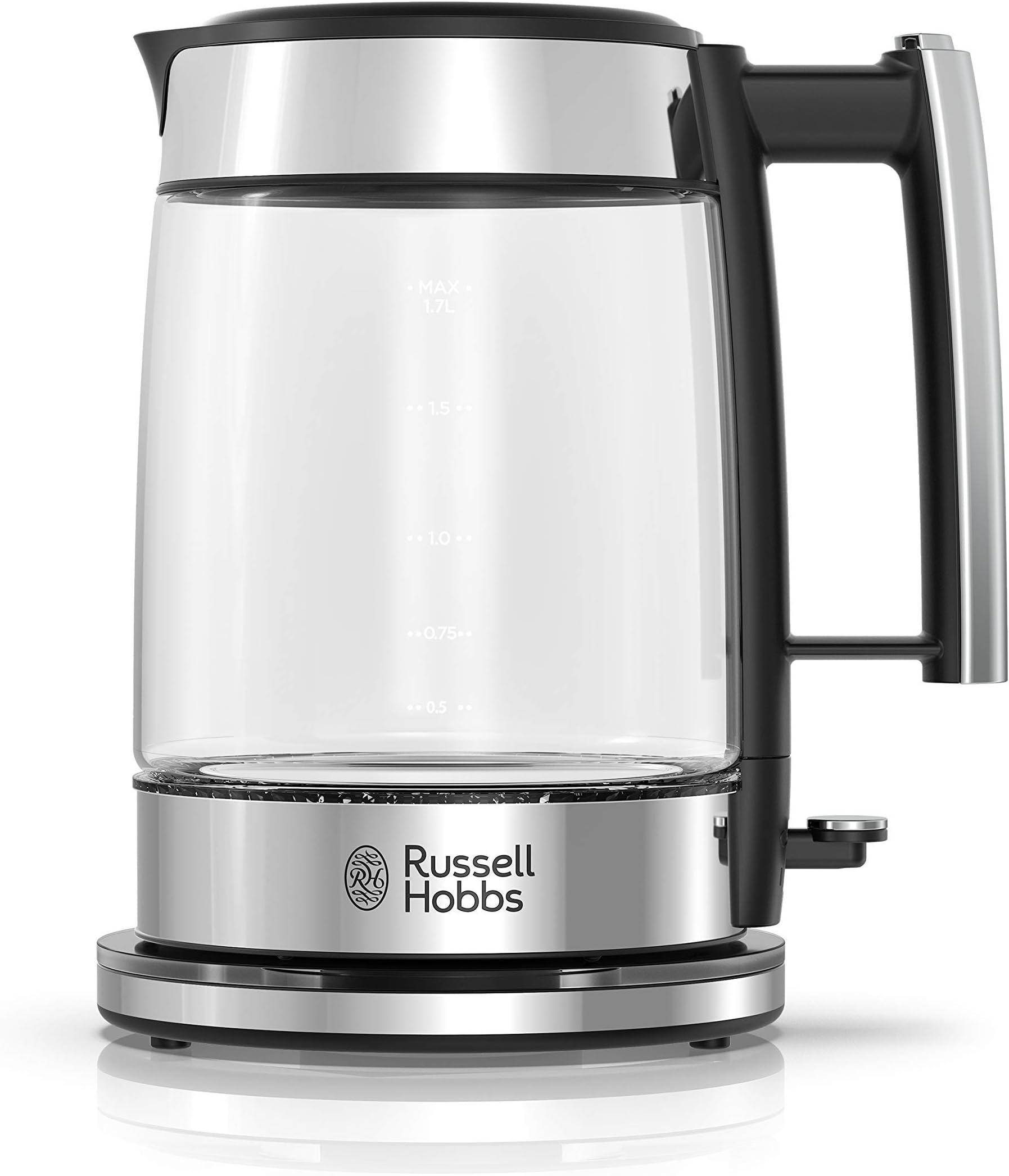 Amazon.com: Russell Hobbs Glass 1.7L Electric Kettle, Black & Stainless ...