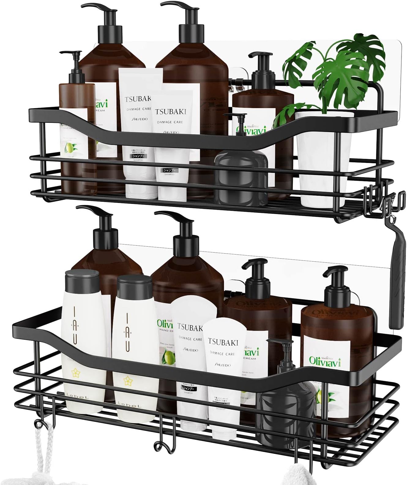 Amazon.com: 2 Packs Rustproof Shower Rack, Adhesive Shower Organizer ...