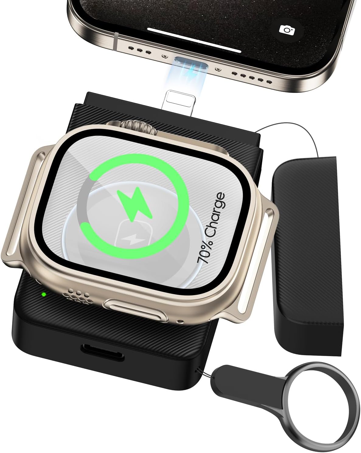 Amazon.com: Portable Apple Watch Charger 1500mAh, Pocket Size Wireless ...