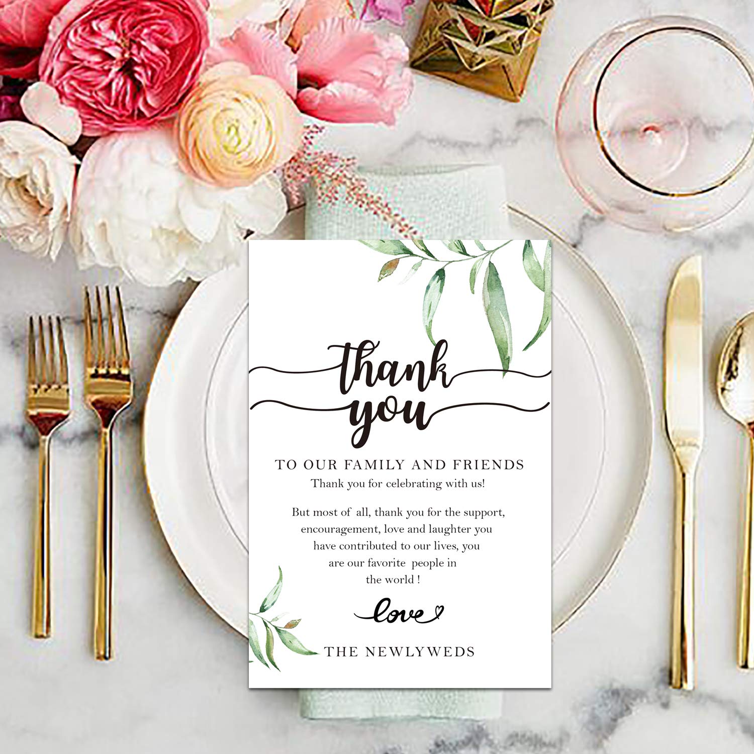 Thank You Cards For Wedding Reception Tables