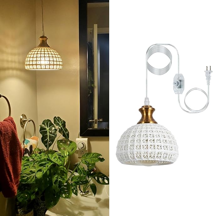 HMVPL Pendant Lights Kitchen Island,Plug in Pendant Light Fixtures with ...