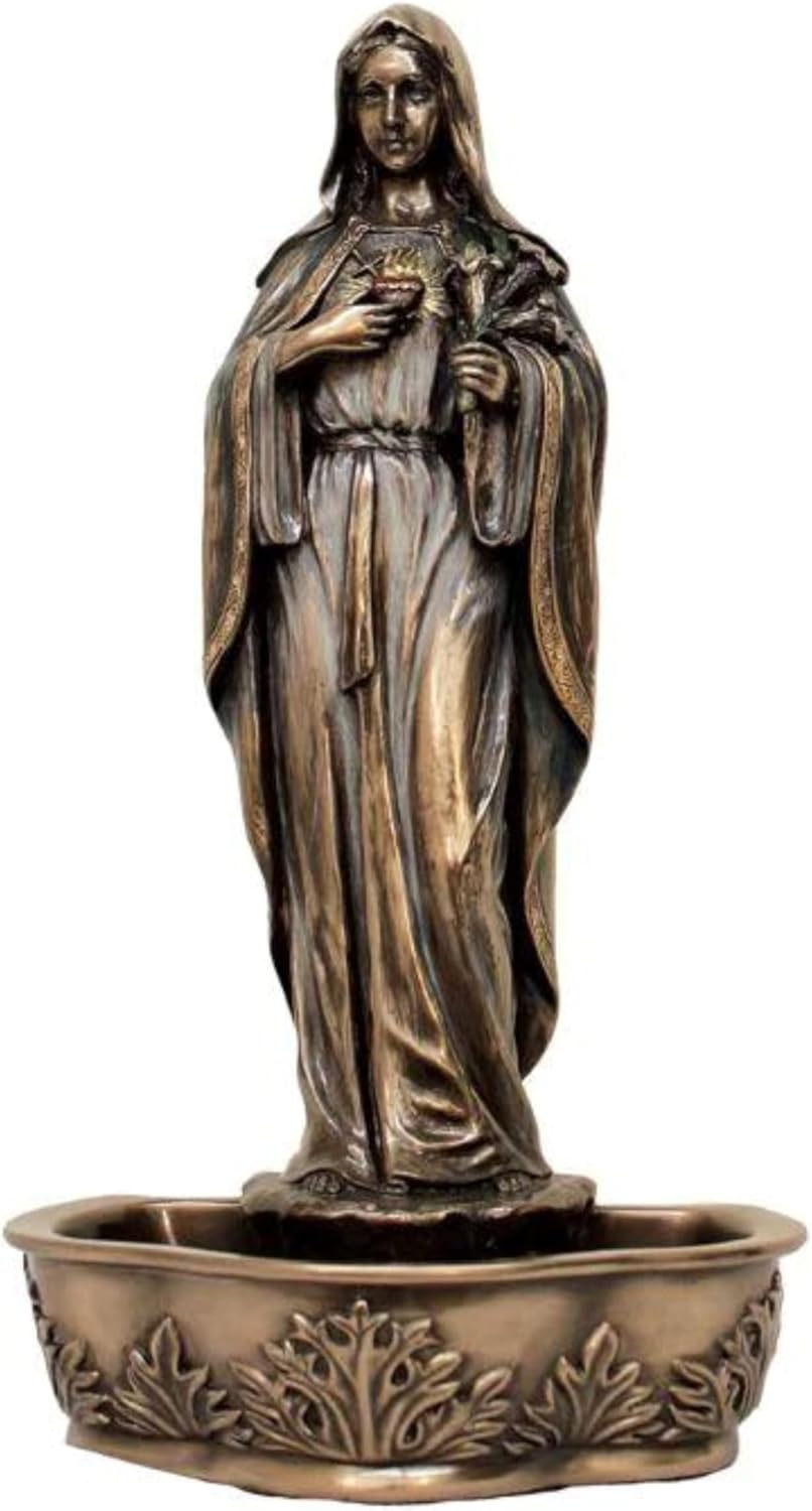 Amazon.com: Religious Statue 9" Immaculate Heart of Mary holy Water ...