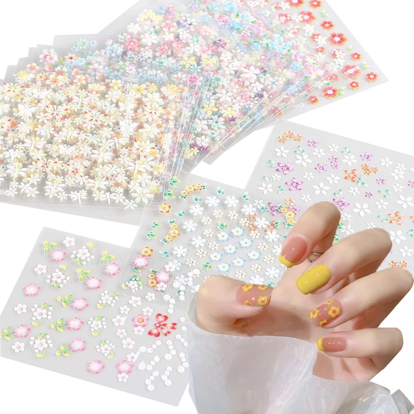 Fychuo Nail Stickers for Nail Art Self Adhesive Nail Charms 30Pcs ...