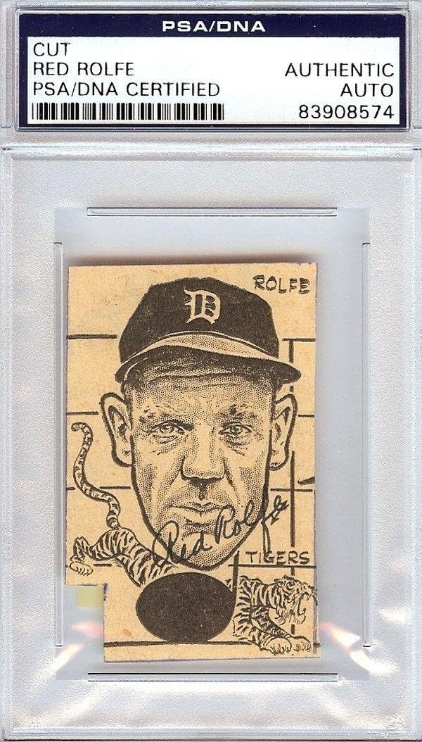 Autographed Rolfe Photo - 2x2 5 Newspaper Page Detroit Tigers - PSA/DNA ...