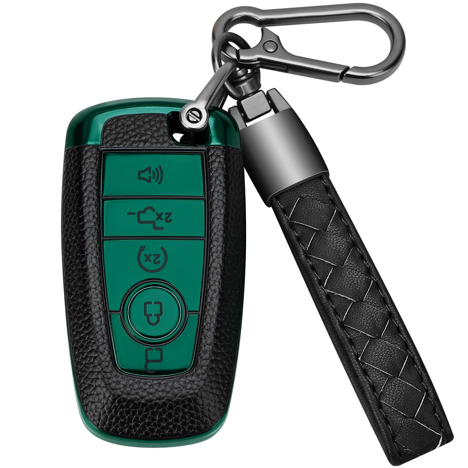 Amazon.com: TOGAFEY for Ford Key Fob Cover Soft TPU with Leather ...