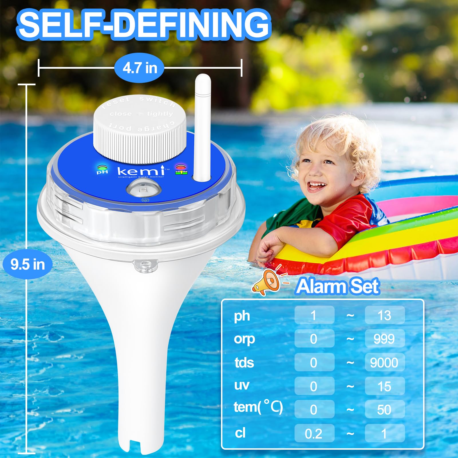 Smart Pool Water Monitor - Digital Tester For PH, Chlorine, Salinity ...