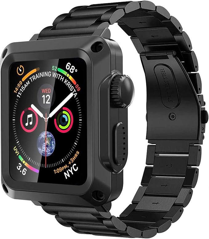 Heavy Duty Case With Band For Apple Watch 44mm 40mm 42mm 38mm Stainless Heavy Duty Case With Band For Apple Watch 44mm 40mm 42mm 38mm Stainless