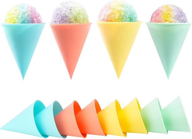 Amazon.com: LUVCOSY 8-Pack Reusable Plastic Snow Cone Cups - Compatible ...
